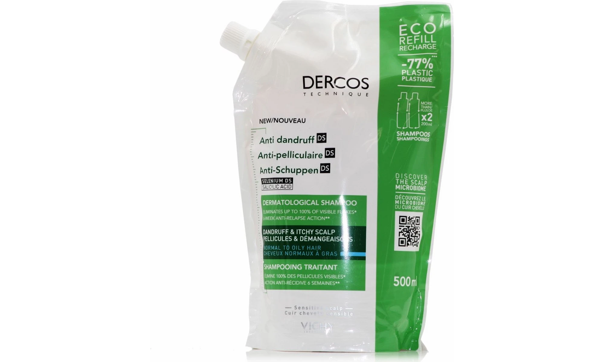 Vichy Dercos Anti-Dandruff Ds Normal/Oily Refill Shampoo 500ml ...