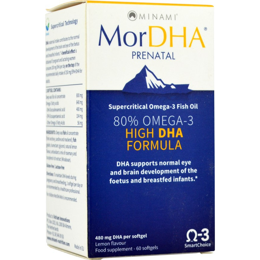 Minami Nutrition MorDHA Prenatal Έλαιο Σολομού & Ιχθυέλαιο 60 Μαλακές ...