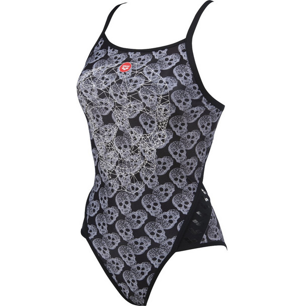 Arena Crazy Pop Skulls Back One Αθλητικό Γυναικείο Μαγιό Ολόσωμο Μαύρο ...