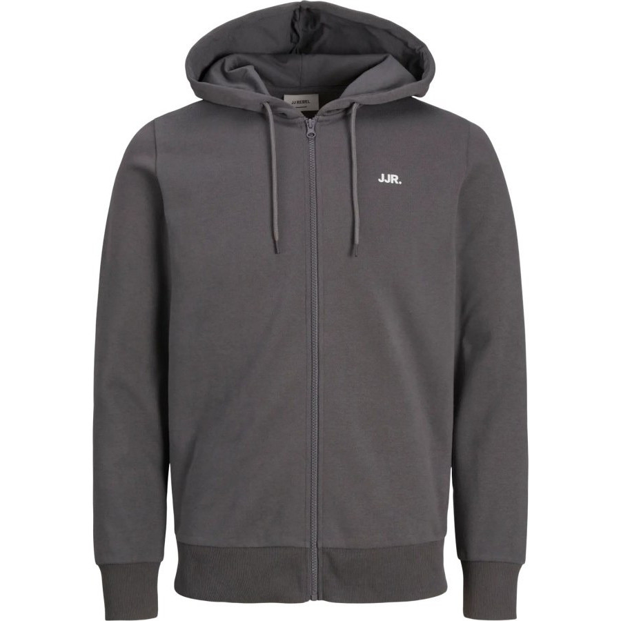 Jack & Jones Ανδρική Ζακέτα Φούτερ με Κουκούλα και Φερμουάρ Ανθρακί ...