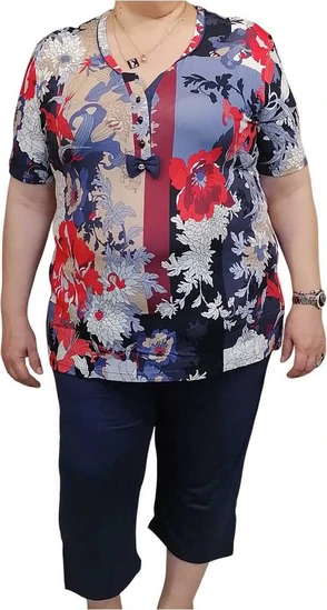 Koyote Σετ Γυναικείες Πιτζάμες Καλοκαιρινές Navy Μπλε Κόκκινες KG6327 ...