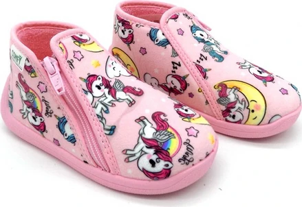 Comfy Χειμερινές Παιδικές Παντόφλες Μποτάκια για Κορίτσι Ροζ 9889 ...
