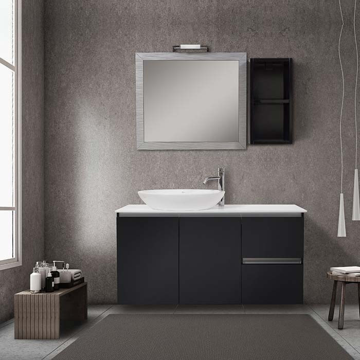 Mabo Σετ Έπιπλο Μπάνιου με Καθρέπτη Αφροδίτη 120 Λάκα Κόντρα Πλακέ Θαλάσσης 401 | BestPrice.gr