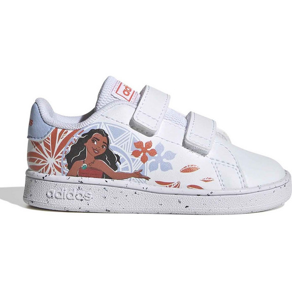 Adidas Disney Advantage Moana Hook-and-Loop Παιδικά Sneakers Λευκά ...