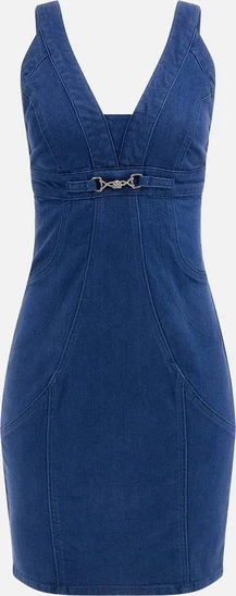 Guess Mini Καλοκαιρινό Βραδινό Φόρεμα Τζιν Navy Μπλε W5GK75D5LK0-ALBY ...