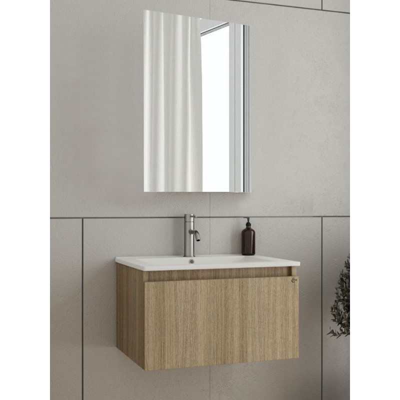 Drop Σετ Έπιπλο Mπάνιου με Νιπτήρα & Καθρέπτη Liberty 60 Slavonia Oak ...