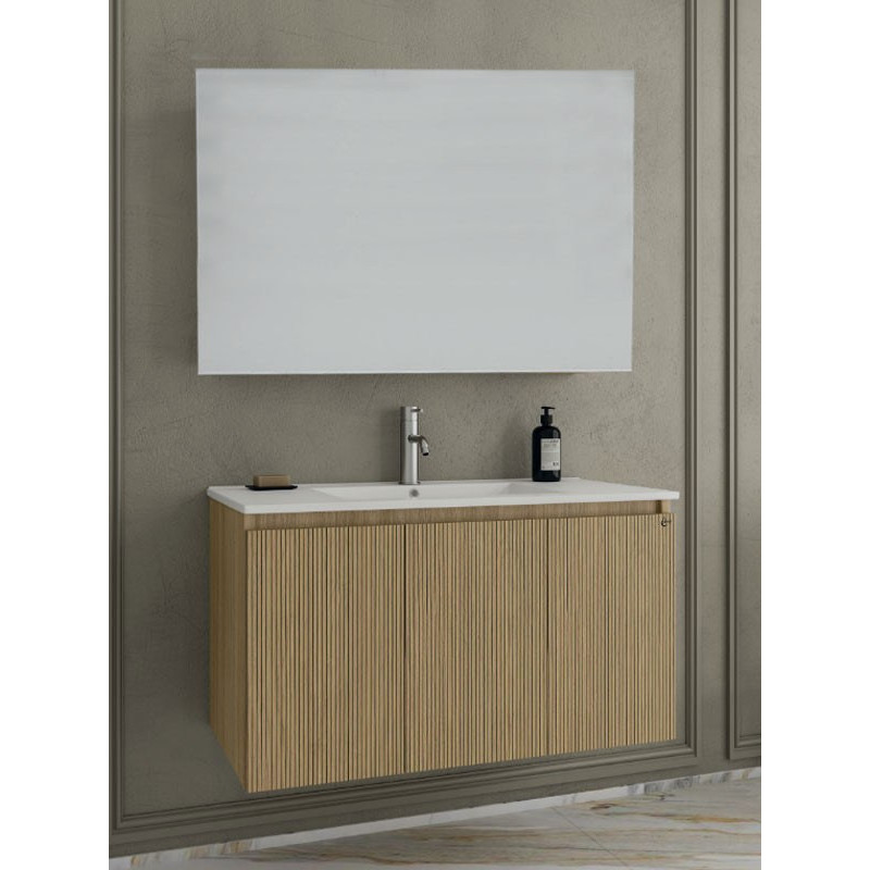 Drop Σετ Έπιπλο Mπάνιου με Νιπτήρα & Καθρέπτη Verona 90 Slavonia Oak ...