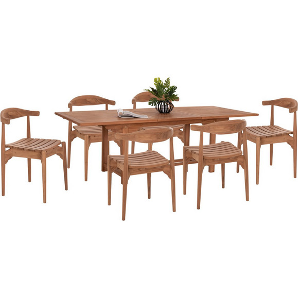 HomeMarkt Donny Σετ Τραπεζαρία Κήπου Ξύλινο 7τμχ Καφέ HM21292 ...