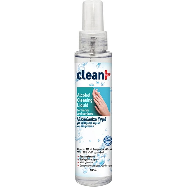 Clean+ By Feral Alcohol Cleaning Liquid 100ml | BestPrice.gr