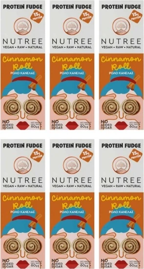 Nutree Protein Fudge Bar Cinnamon Roll 60gr 6τμχ | BestPrice.gr