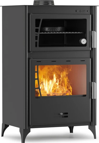 Thermogatz GS 15 Oven Black Ατσάλινη Ξυλόσομπα με Φούρνο 15kW ...