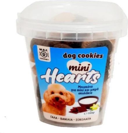 MBF Gourmet Cookies Mini Hearts Milk, Vanilla & Chocolate 160gr ...