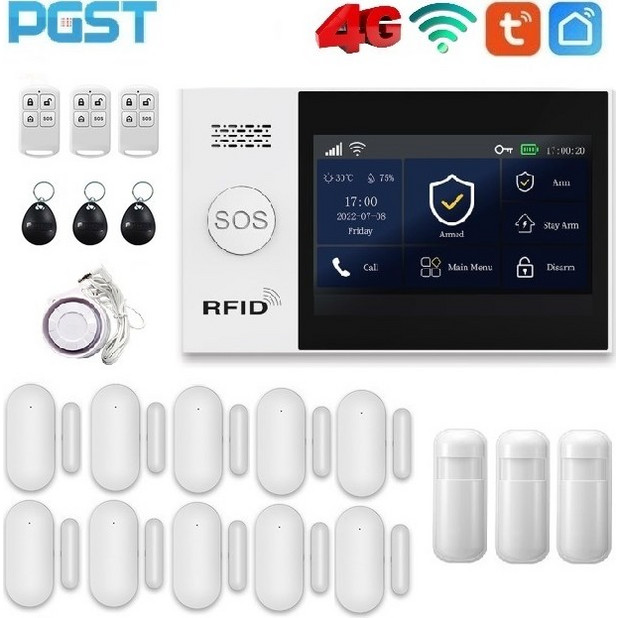 Tuya PG-107-H 4G/WiFi Ασύρματο Σύστημα Συναγερμού με 3 Ανιχνευτές ...