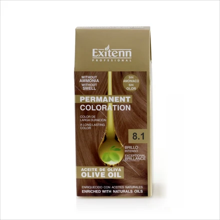 Exitenn Permanent Coloration 8.1 Ξανθό Ανοιχτό Σαντρέ Μόνιμη Βαφή ...