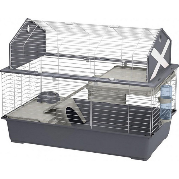 Ferplast Barn 80 Κλουβί για Κουνέλια Γκρι 78x48x65cm | BestPrice.gr