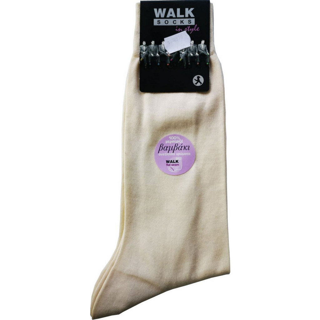 Walk Βαμβακερές Ανδρικές Κάλτσες Ψηλές Εκρού 1Pack W100-19 | BestPrice.gr