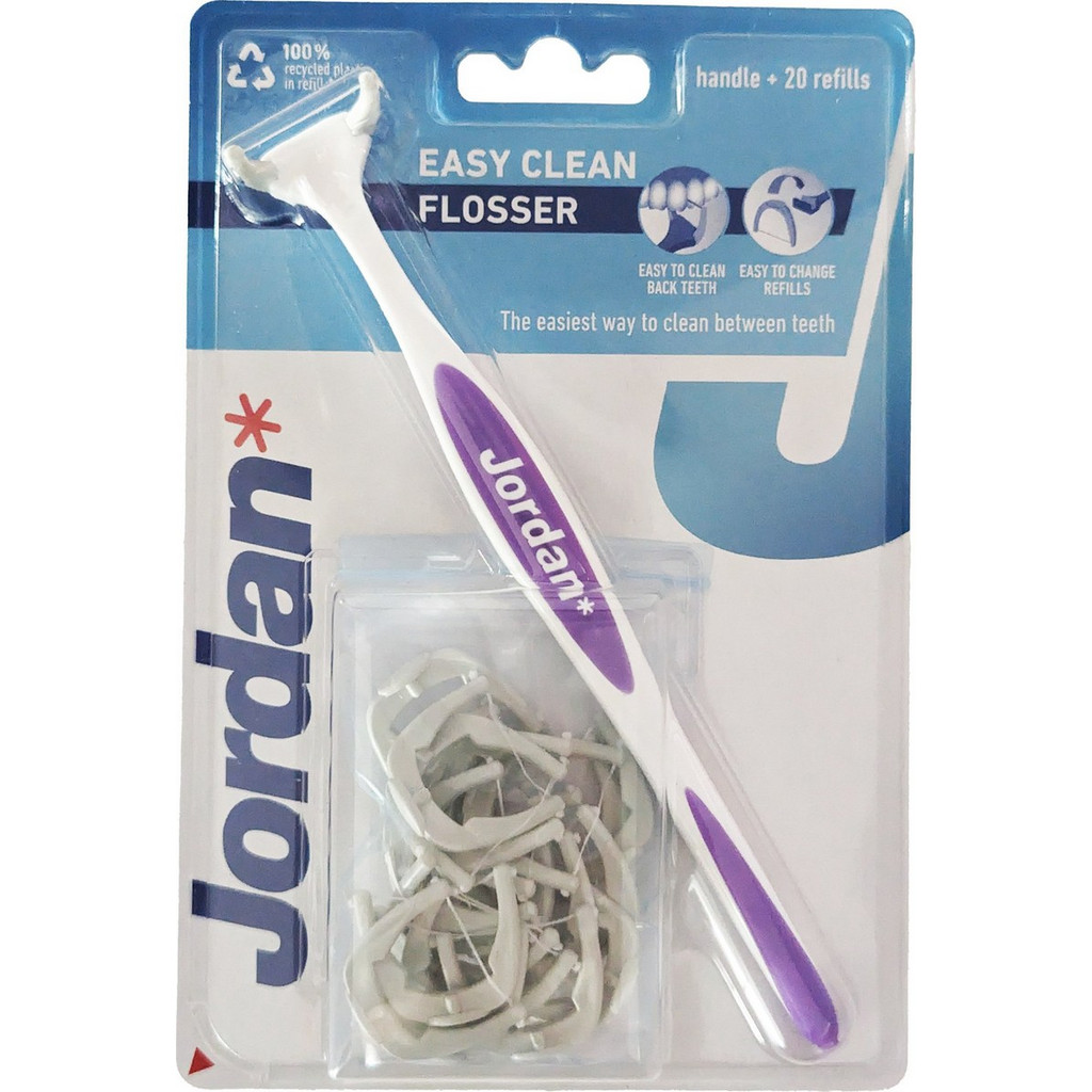 Jordan Easy Clean Flosser Οδοντικό Νήμα με Λαβή Μωβ 20τμχ | BestPrice.gr