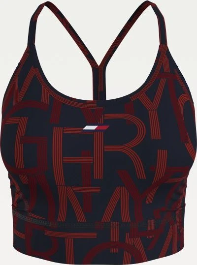 Tommy Hilfiger Sport Aop Long Bra Αθλητικό Μπουστάκι με Μέτρια Στήριξη ...